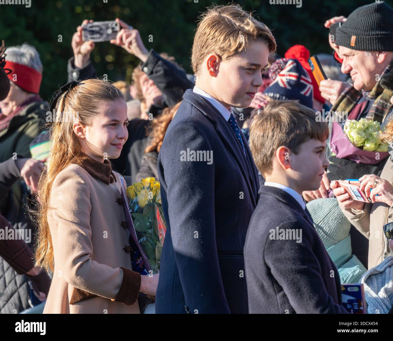25 Dec 2025. Sandringham, Norfolk UK. Princess Charlotte, Prince George ...
