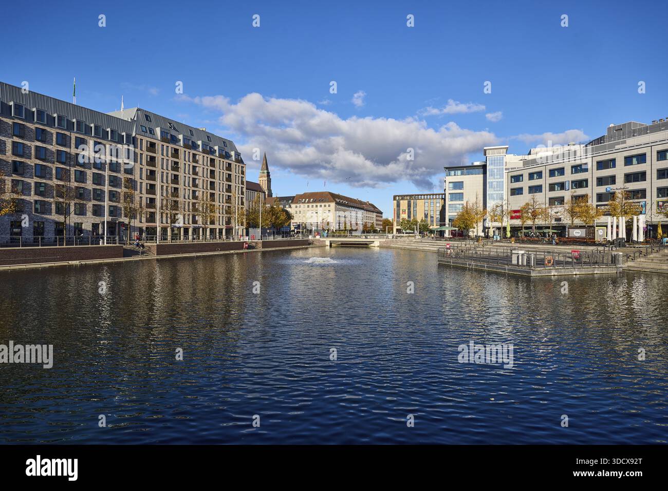 Boat harbor, triangular water area, general architecture, commercial ...