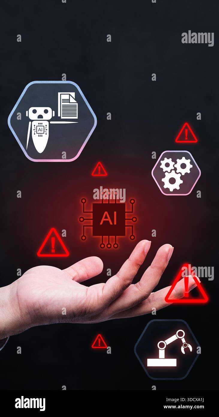 Conceptual digital art representation of artificial intelligence, robot ...