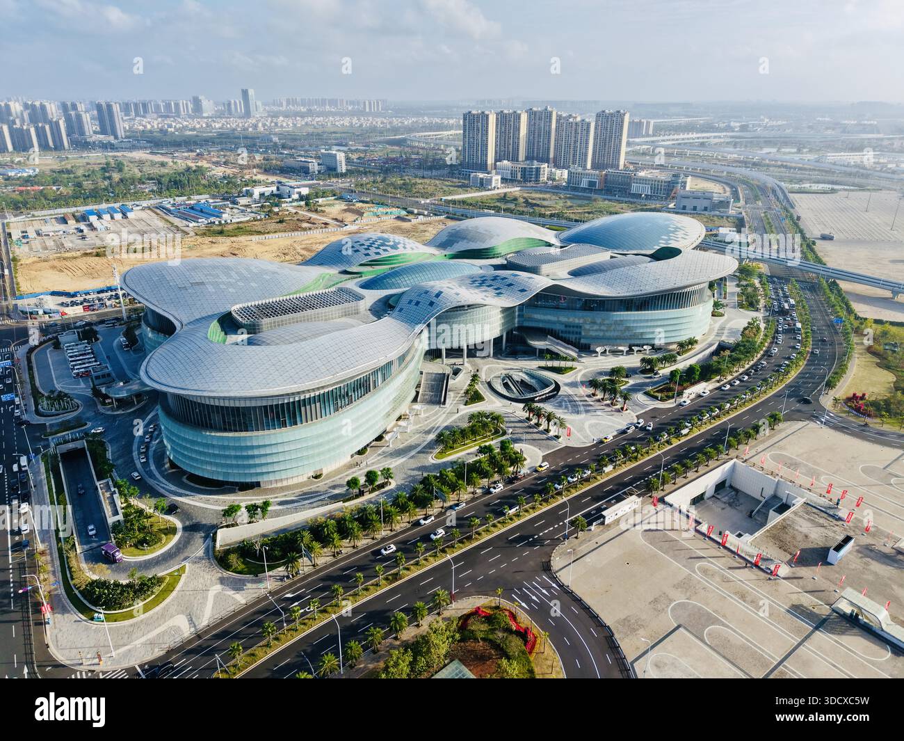 Aerial photo shows the CDF Haikou International Duty-Free City in ...