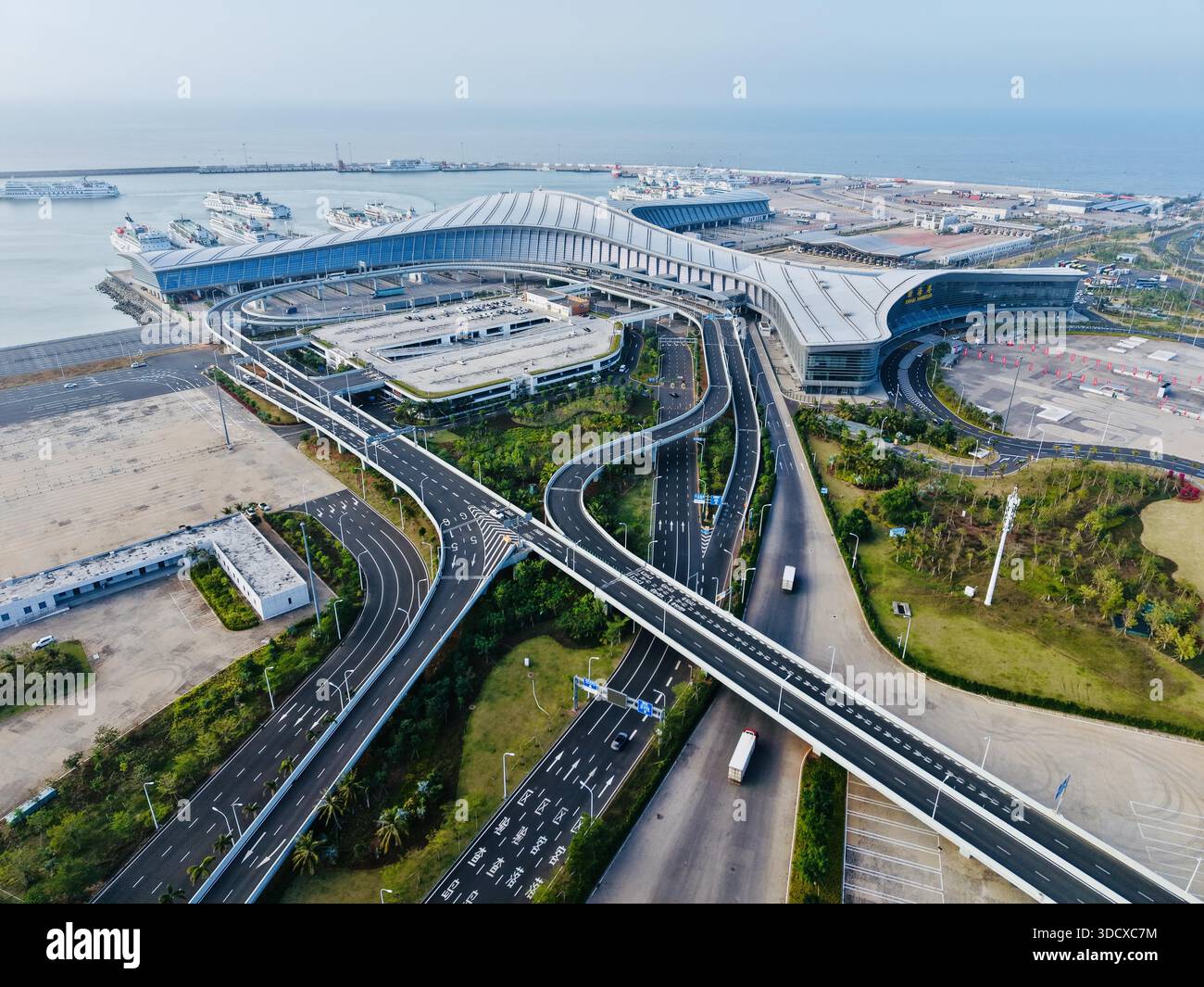 Aerial photo shows the CDF Haikou International Duty-Free City in ...