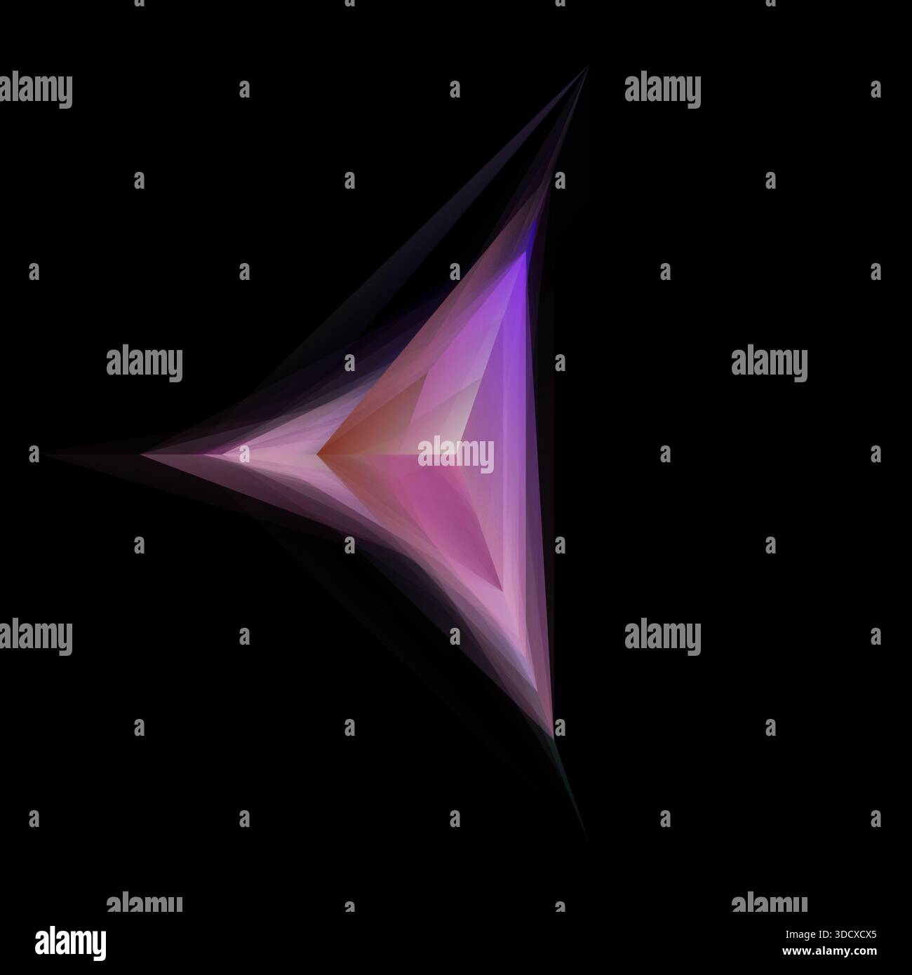 Sci-fi angular crystal form with soft gradient facets, tapered planes ...