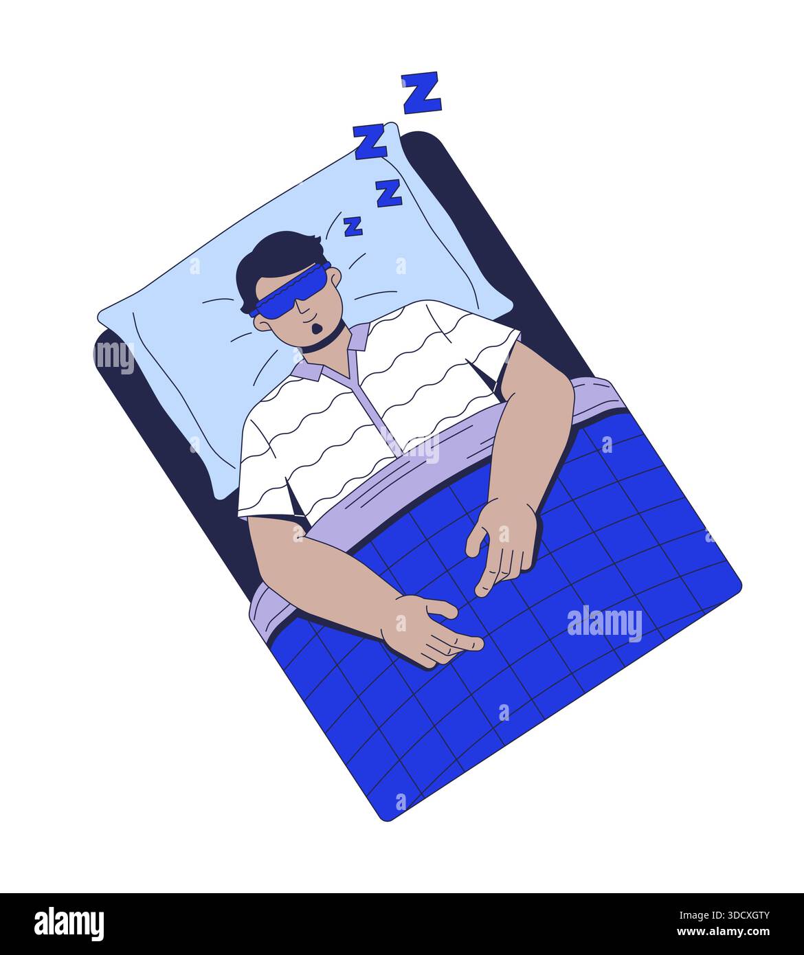 Sleeping without light pollution 2D vector illustration Stock Vector ...