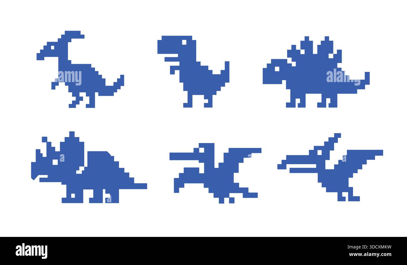 Pixel art dinosaur cactus hi-res stock photography and images - Alamy