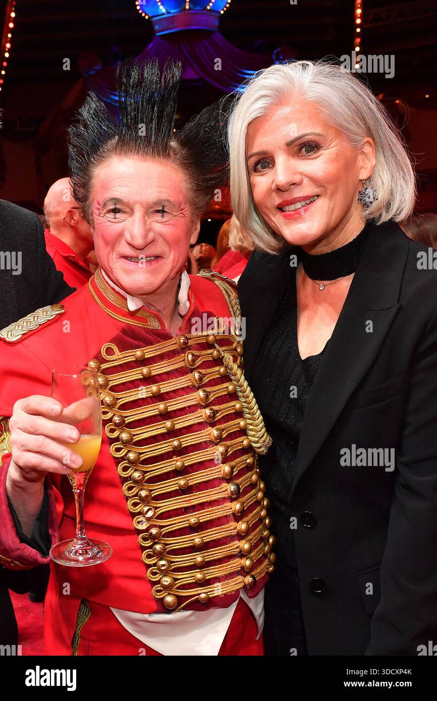 Clown Fumagalli and Birgit Schrowange attend the Circus Krone Winter ...