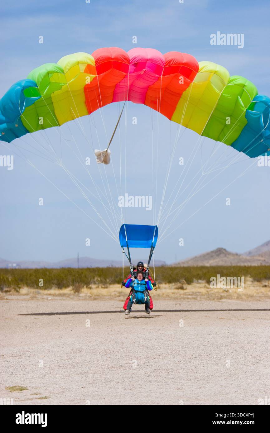 Tandem skydivers in landing hi-res stock photography and images - Alamy