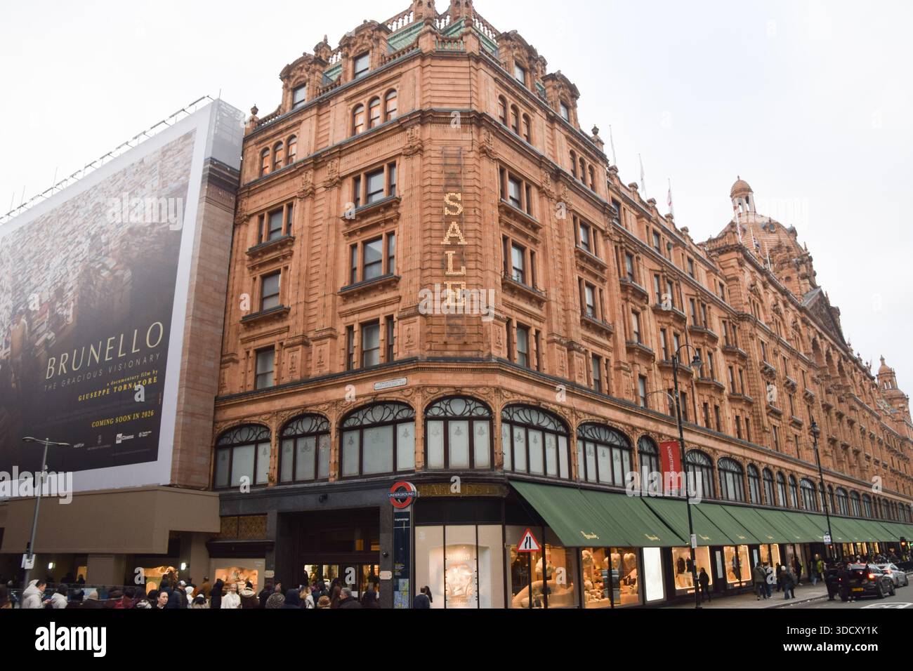 London, UK. 26th December 2025. Sale sign at Harrods in Knightsbridge ...