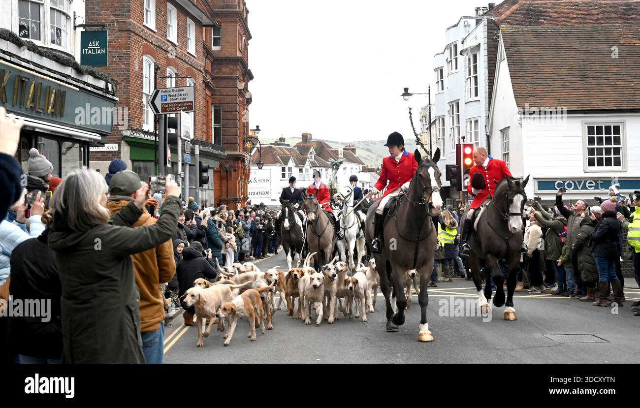 Lewes UK 26th December 2025 - A huge crowd turned out to watch the ...