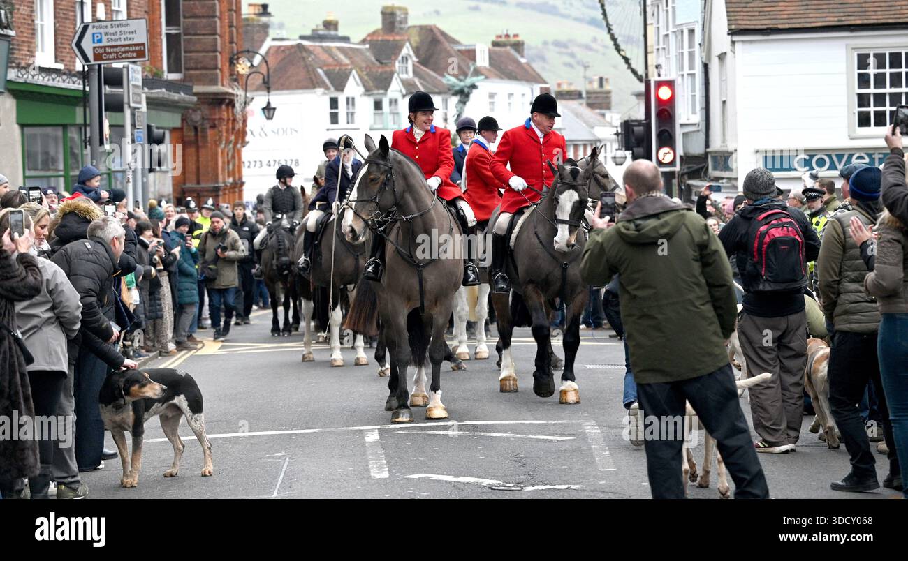 Lewes UK 26th December 2025 - A huge crowd turned out to watch the ...
