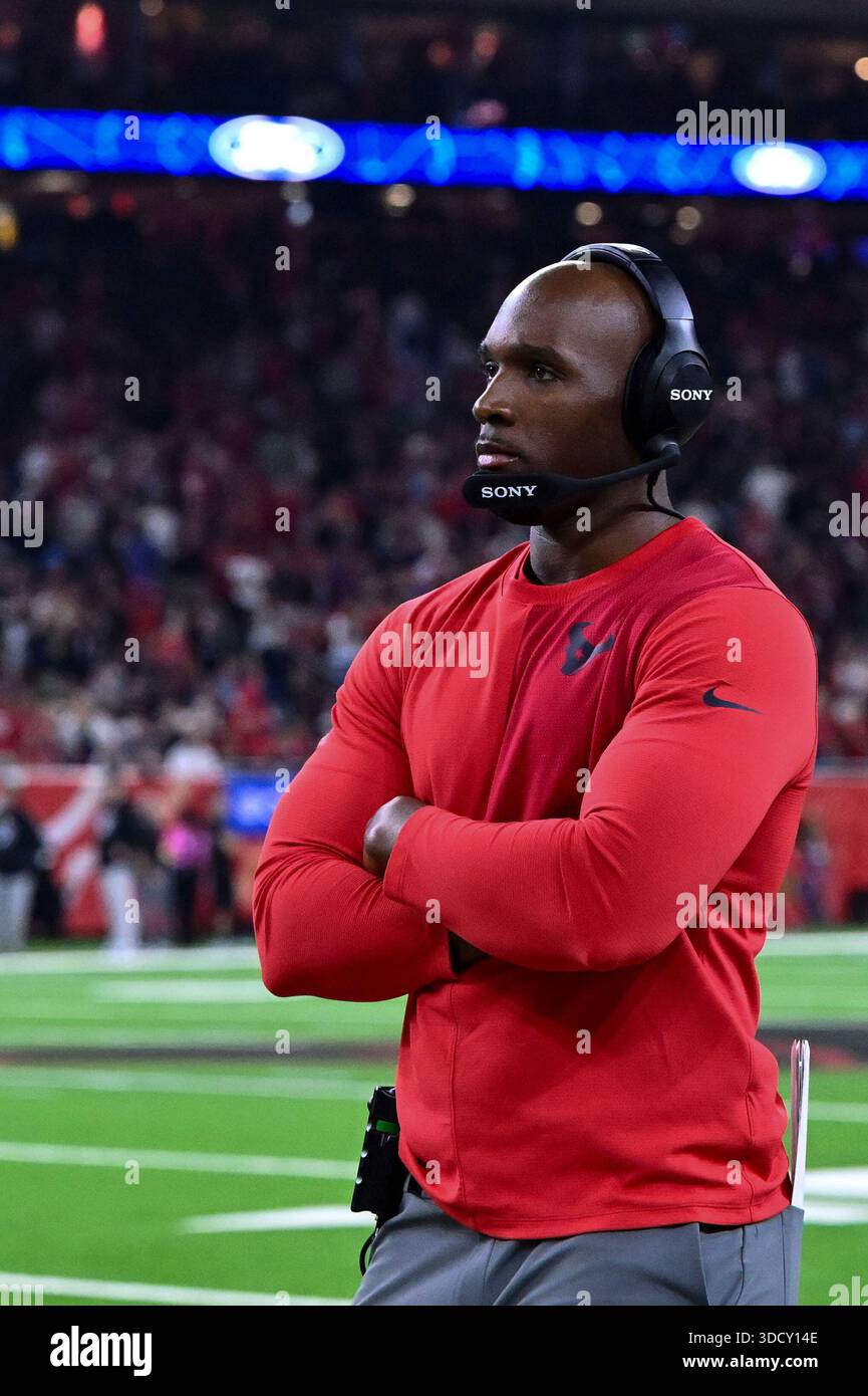 A Sony headset worn by Houston Texans head coach DeMeco Ryans during an ...