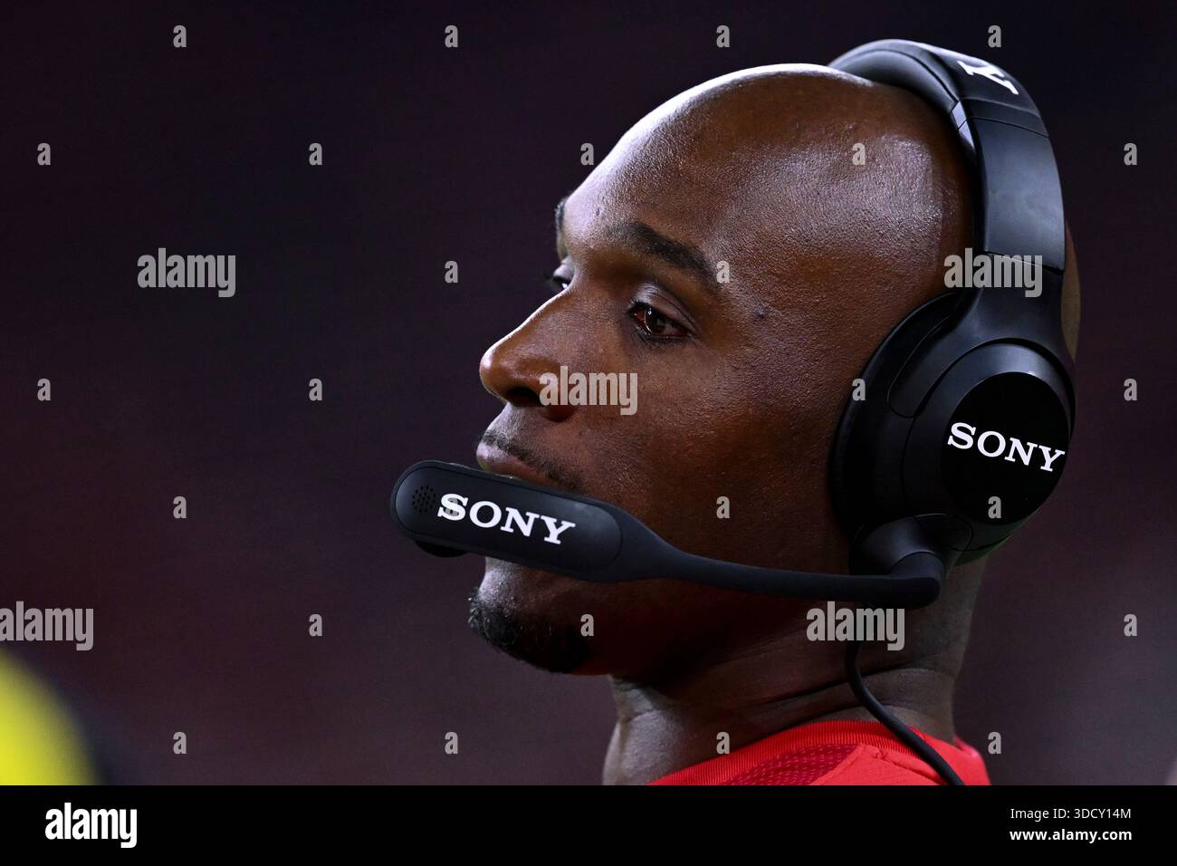 A Sony headset worn by Houston Texans head coach DeMeco Ryans during an ...