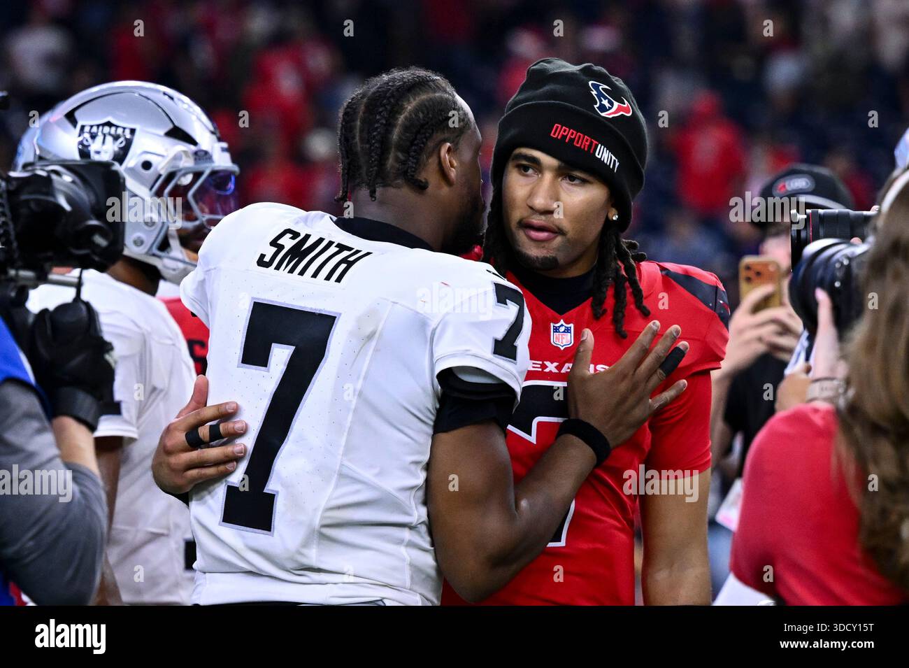 Houston Texans quarterback C.J. Stroud (7) and Las Vegas Raiders ...