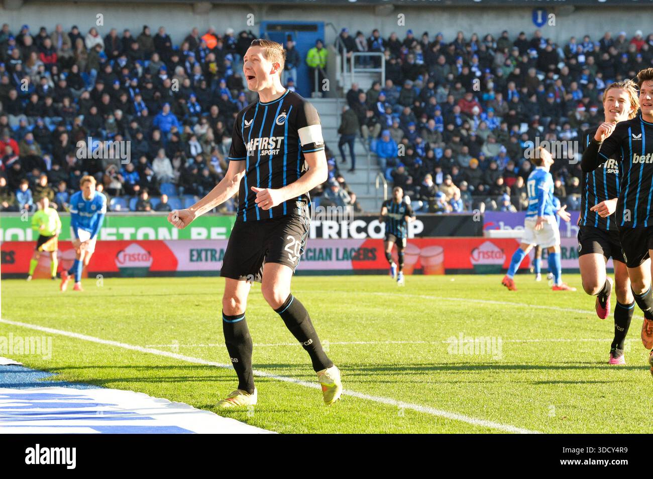 Club's Hans Vanaken celebrates after scoring during a soccer match ...