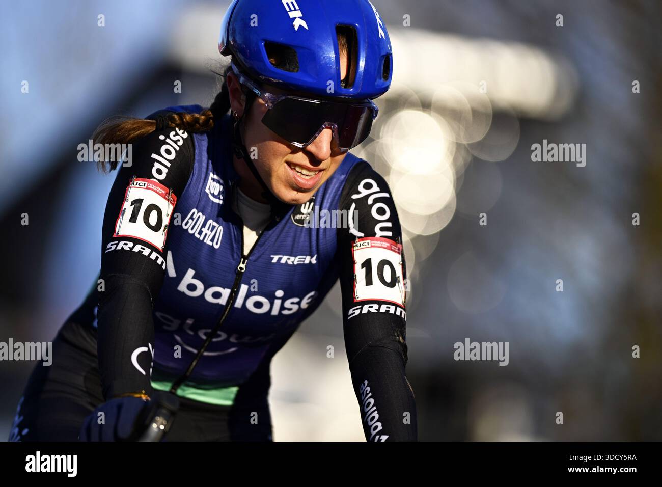 Dutch Shirin van Anrooij crosses the finish line at the women's elite ...