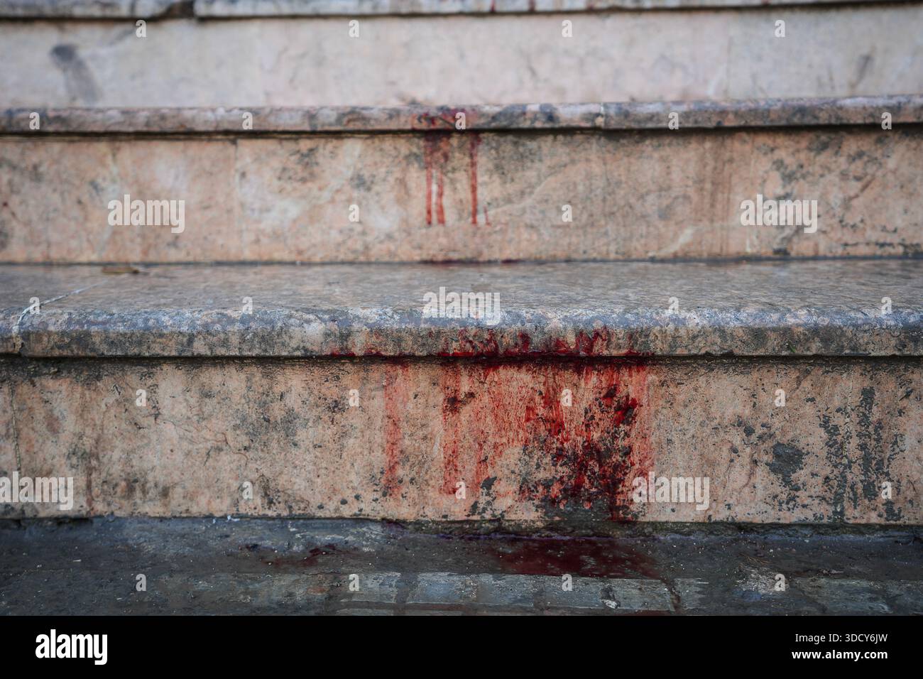 26 December 2025, Syria, Homs: The aftermath of an explosion in the Ali ...