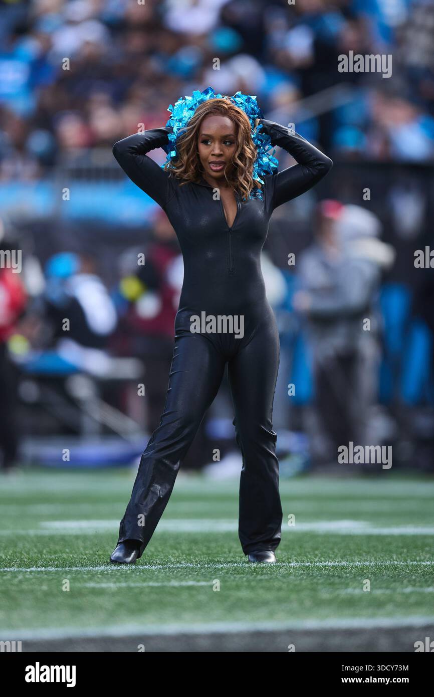 A member of the Top Cats entertains the crowd during an NFL football ...
