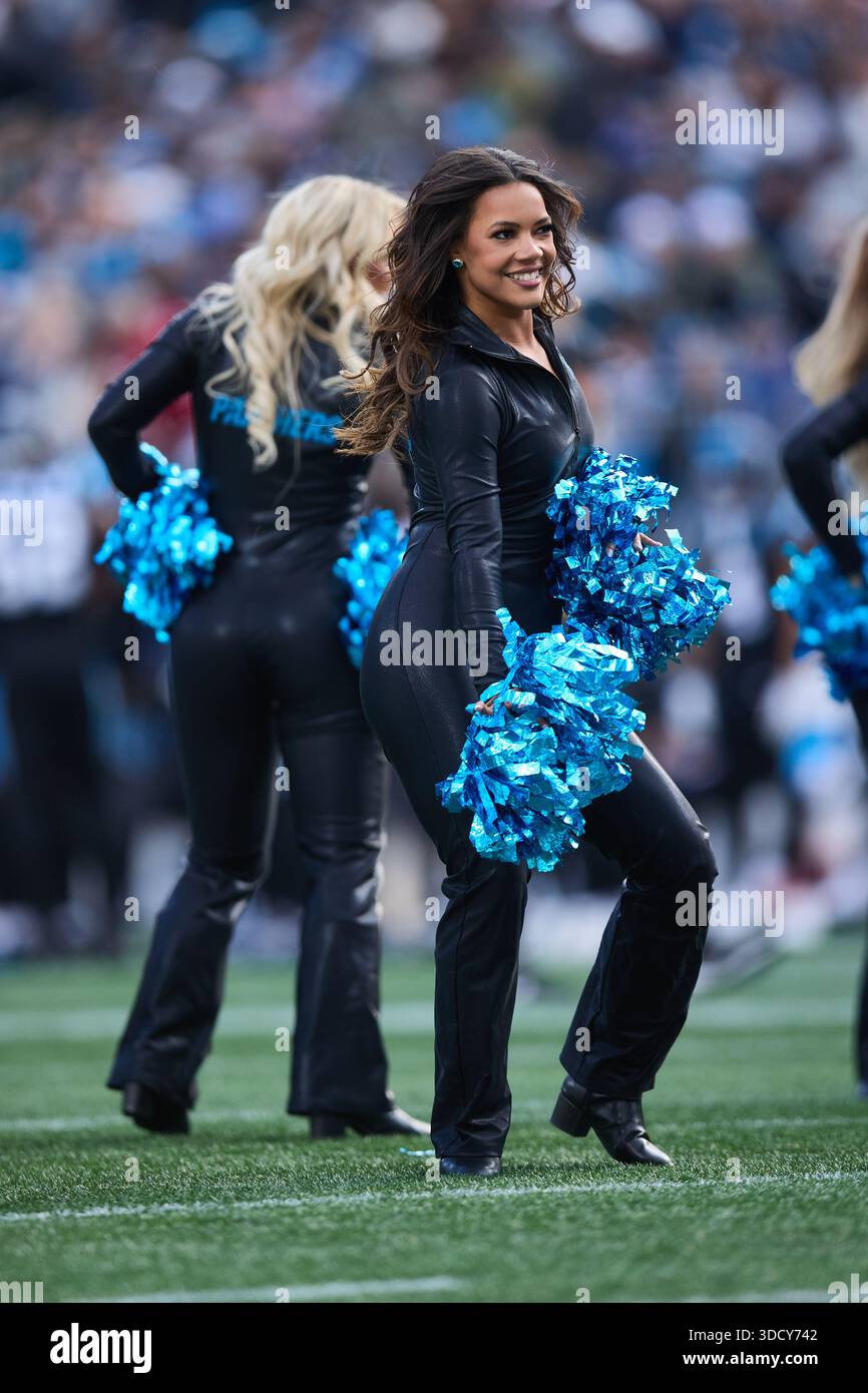 A member of the Top Cats entertains the crowd during an NFL football ...