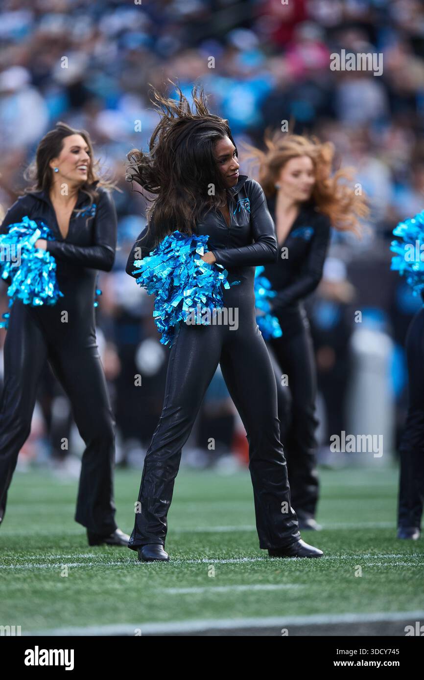 A member of the Top Cats entertains the crowd during an NFL football ...