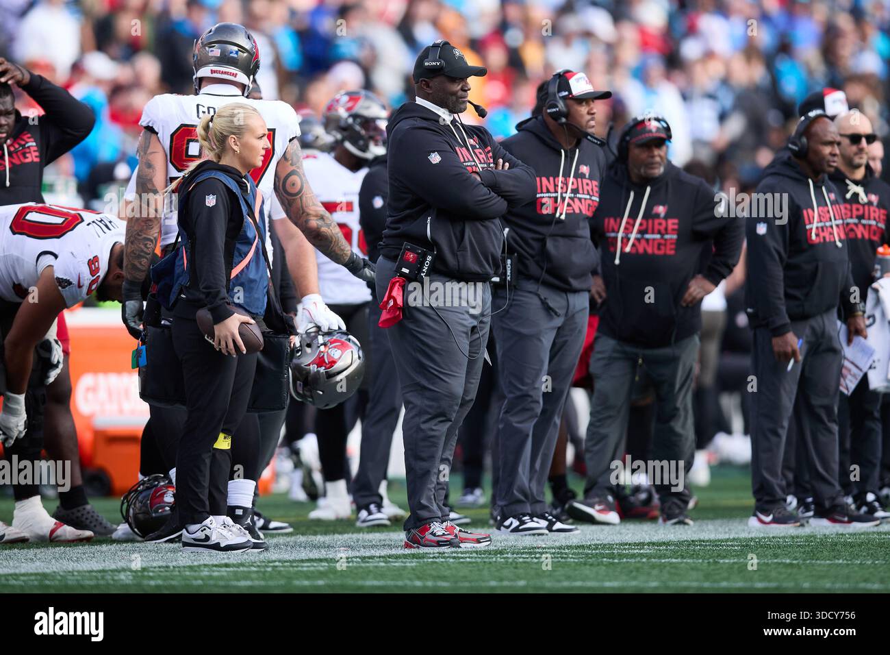 Tampa Bay Buccaneers head coach Todd Bowles watches from the sideline ...