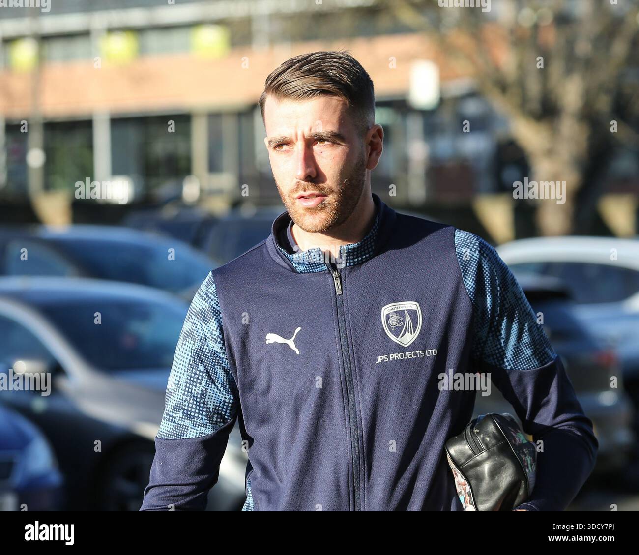 Chesterfield goalkeeper Zach Hemming arrives ahead of the Sky Bet ...
