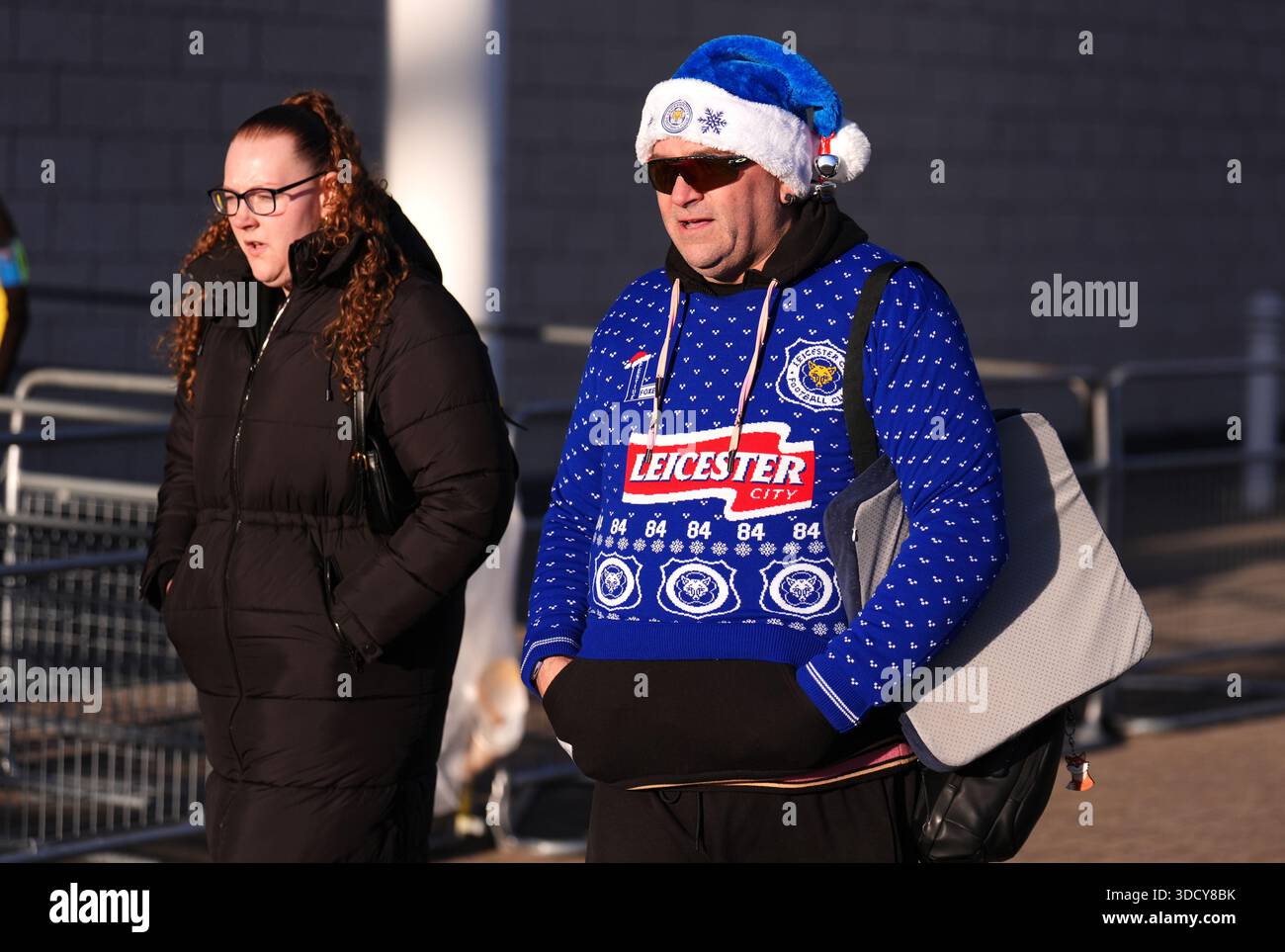 Leicester City fans outside the stadium ahead of the Sky Bet ...