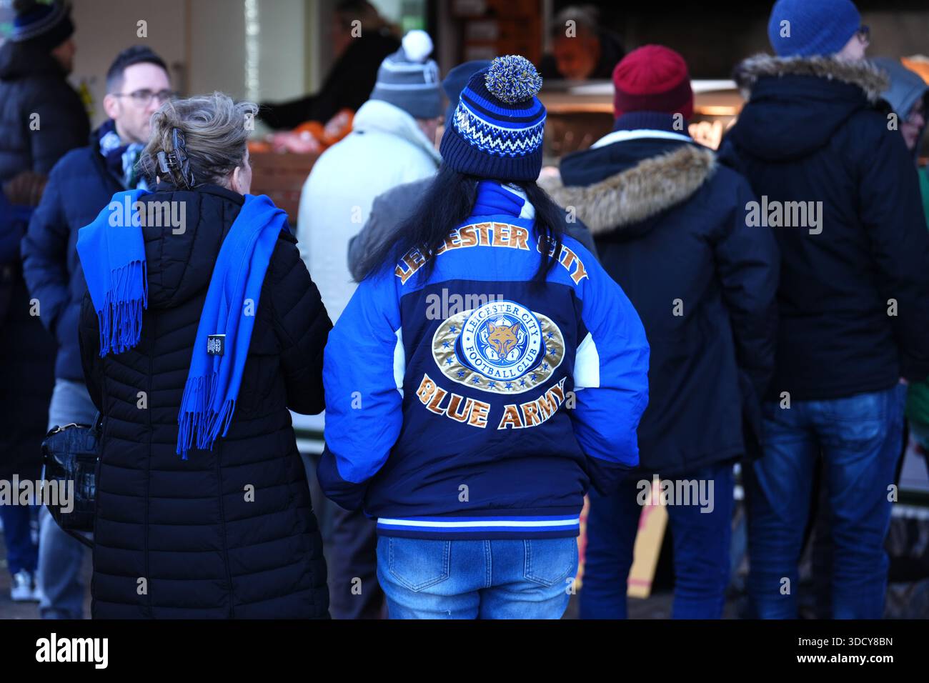 Leicester City fans outside the stadium ahead of the Sky Bet ...