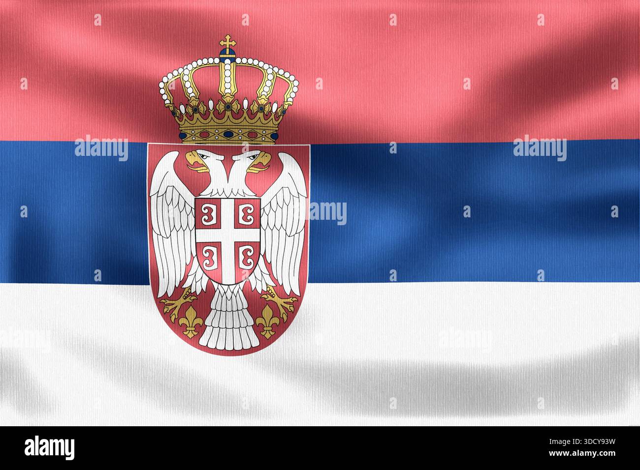 Realistic vector illustration showcasing the Serbian flag waving ...