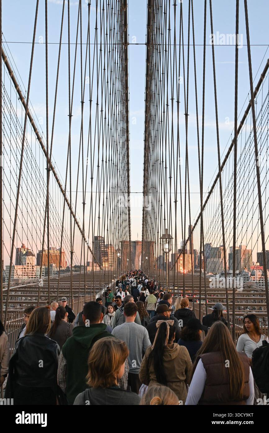 The Brooklyn Bridge seen in Brooklyn, New York, NY on October 19, 2025 ...