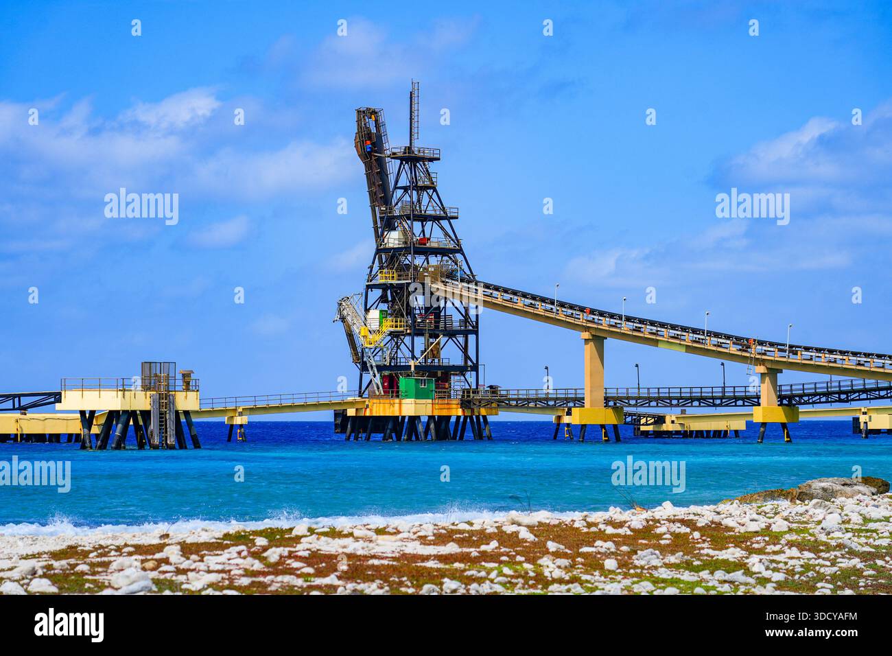 Salt Pier in Southern Bonaire in the Dutch Caribbean - Industrial ...