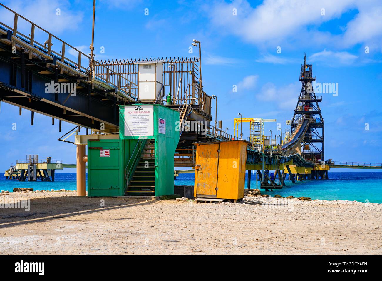 Salt Pier in Southern Bonaire in the Dutch Caribbean - Industrial ...