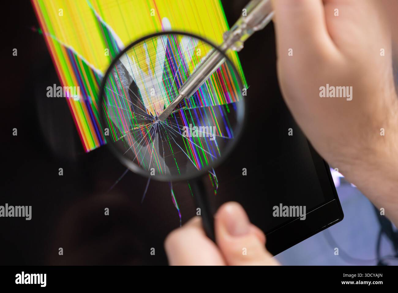 Broken screen colorful vertical hi-res stock photography and images - Alamy