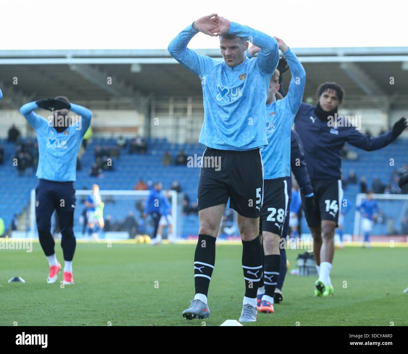 Notts County in the pregame warmup session during the Sky Bet League 2 ...