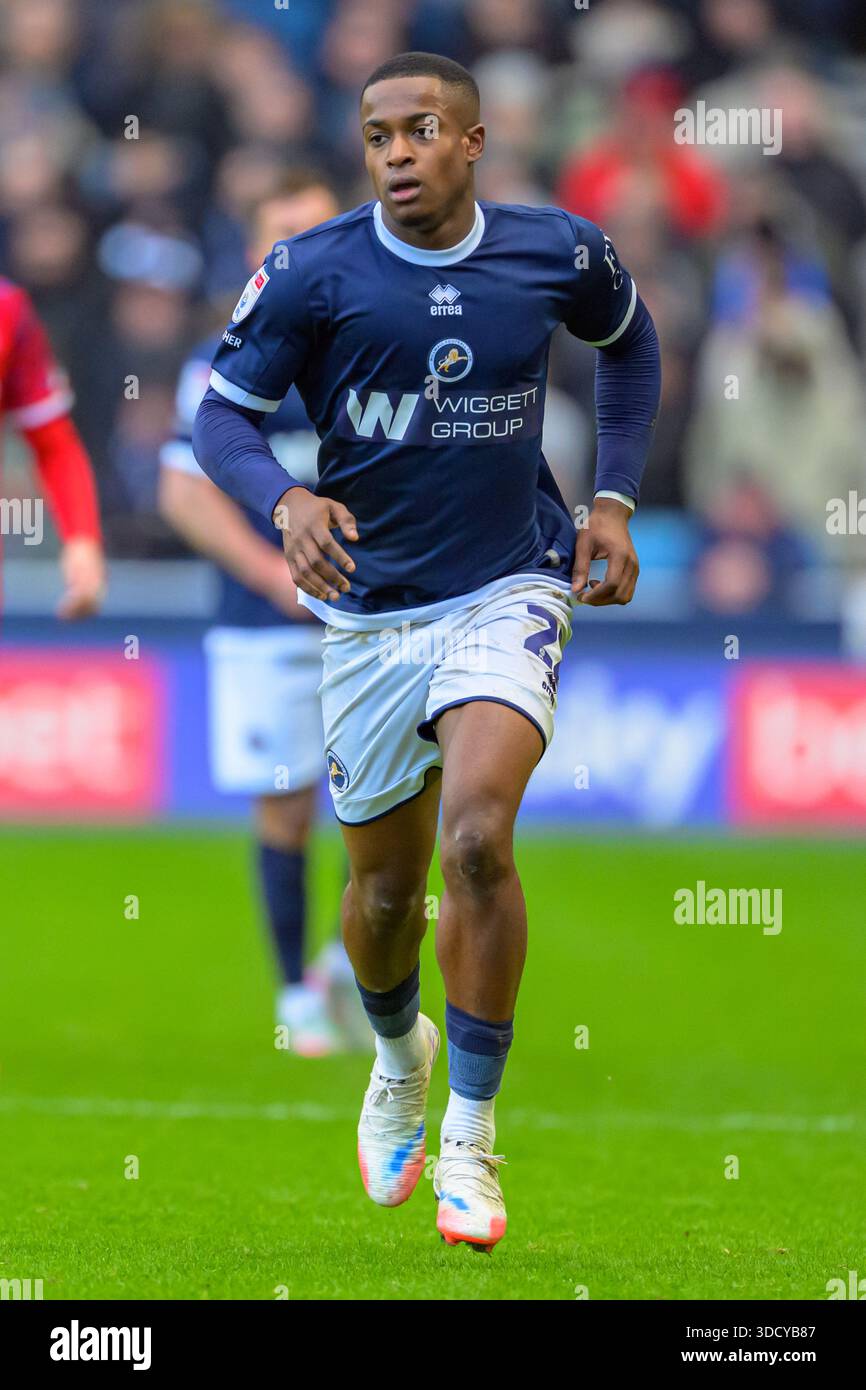 Aidomo Emakhu (22 Millwall) during the Sky Bet Championship game ...