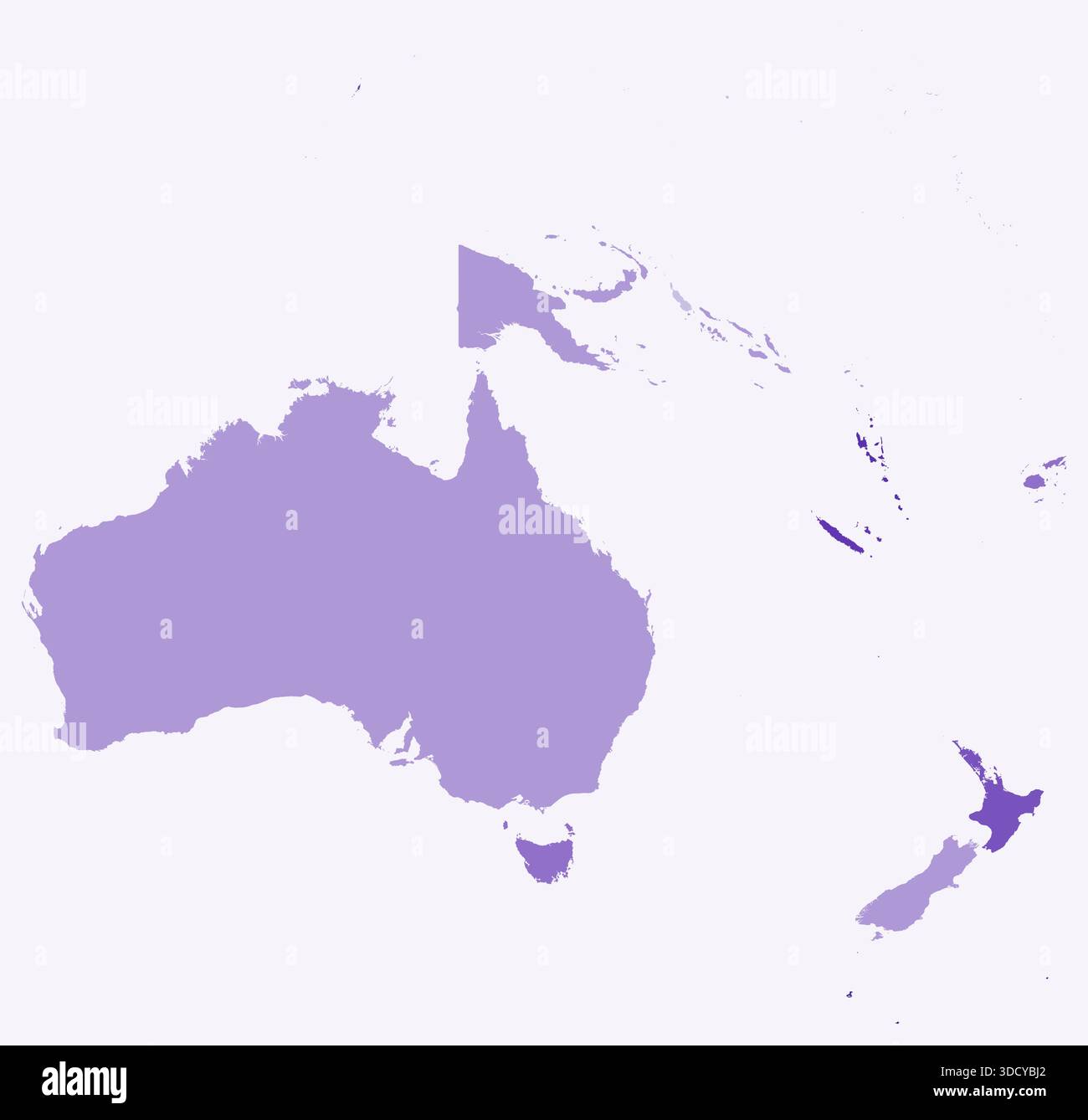 Map of Oceania with countries. Just a simple continent border map with ...