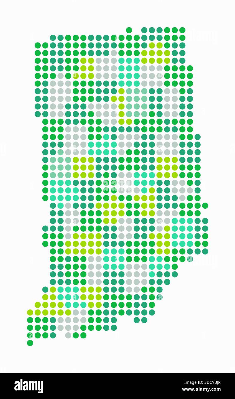Indiana dotted map. Digital style map of the state on a white ...