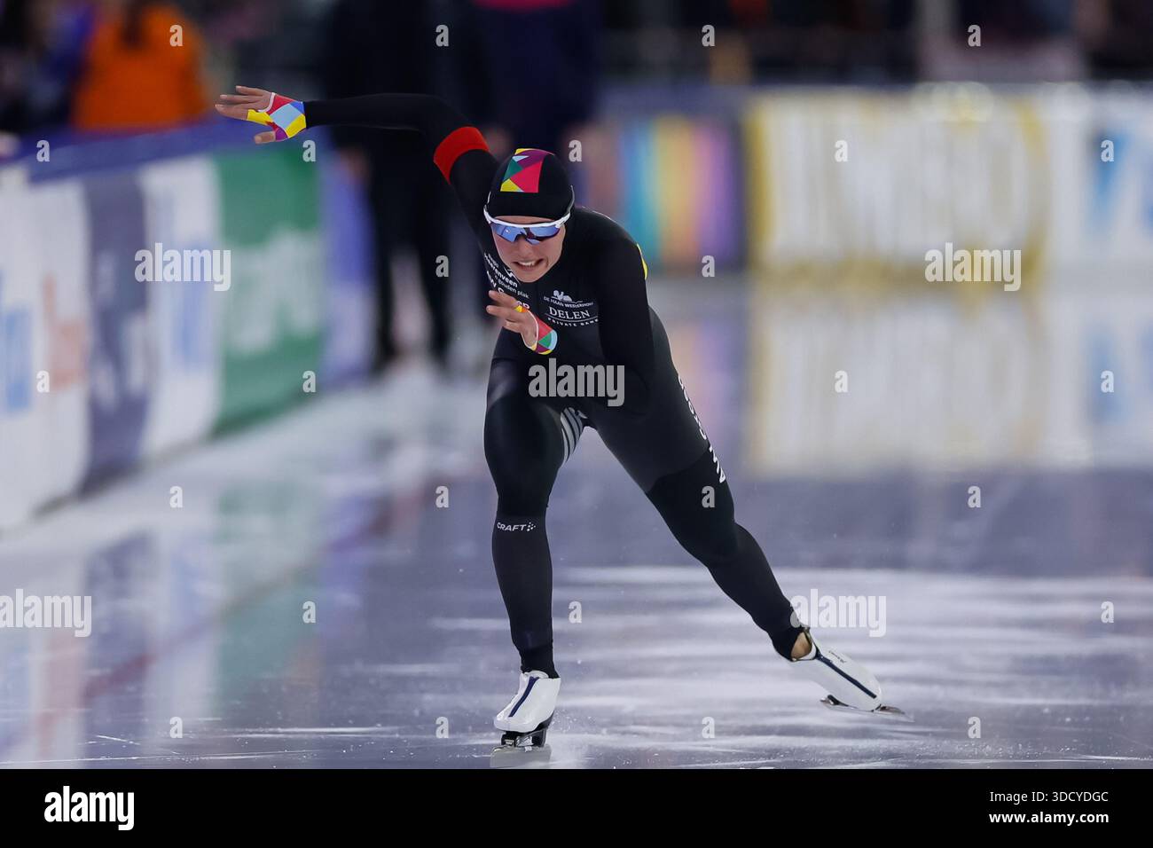 Naomi Verkerk of the Netherlands competing on the Women's 500m on Day 1 ...