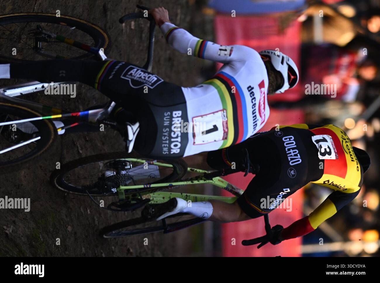 Dutch Mathieu Van Der Poel pictured in action during the men's elite ...
