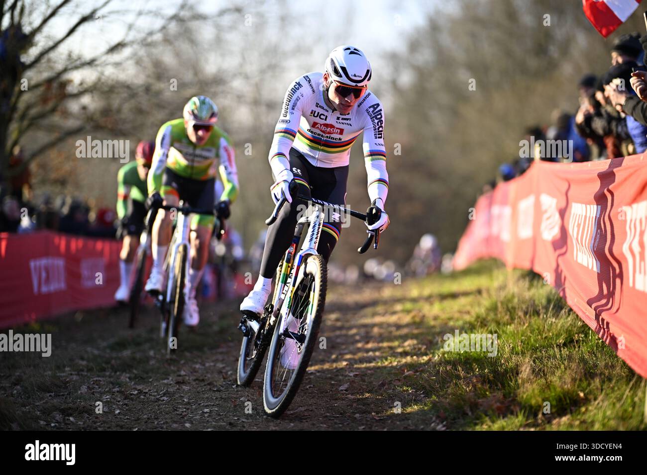 Dutch Mathieu Van Der Poel pictured in action during the men's elite ...