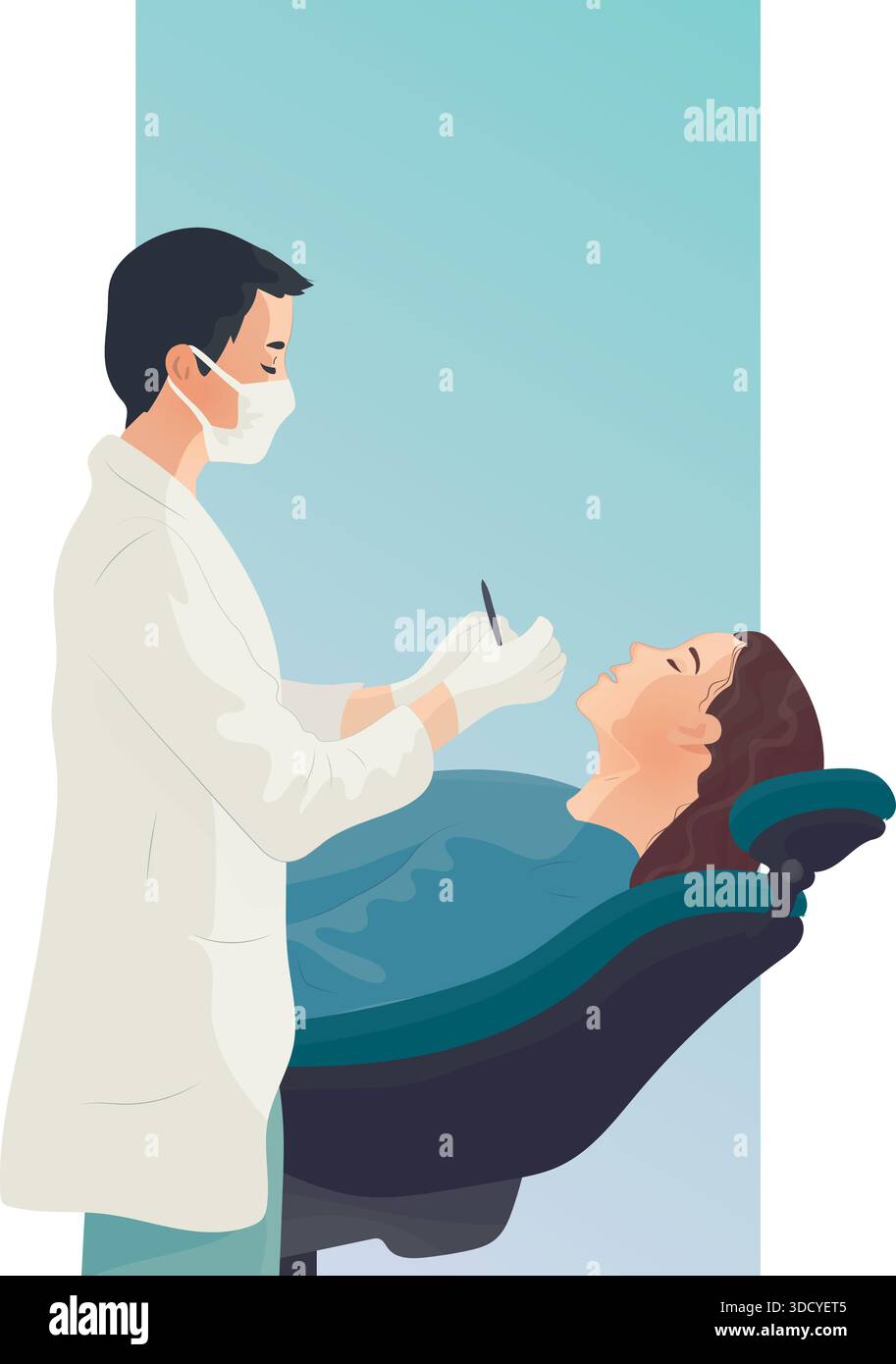 Dentist performing oral examination Stock Vector Images - Alamy