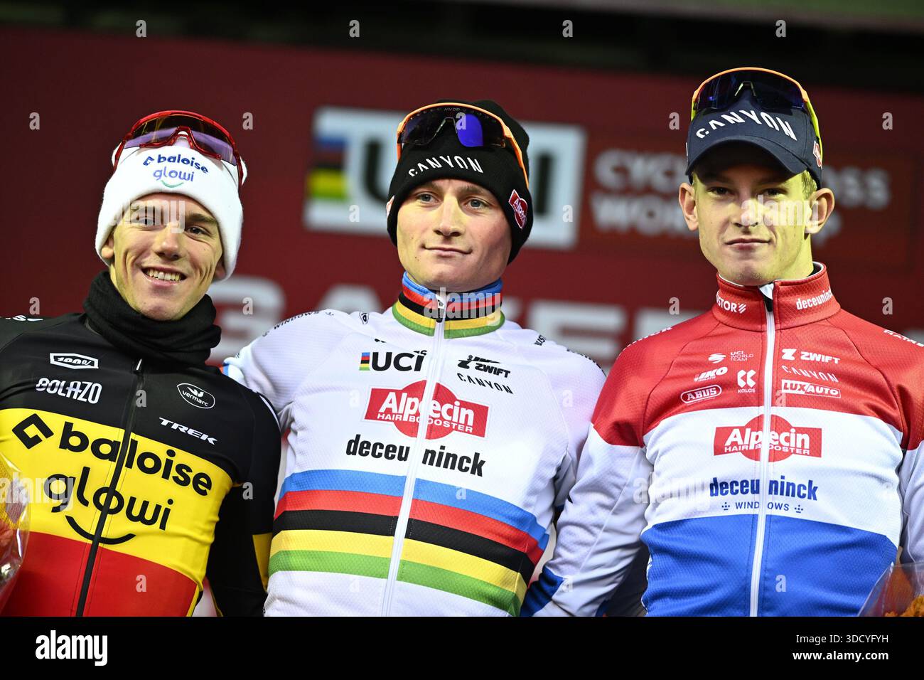 Belgian Thibau Nys, Dutch Mathieu Van Der Poel and Dutch Tibor Del ...