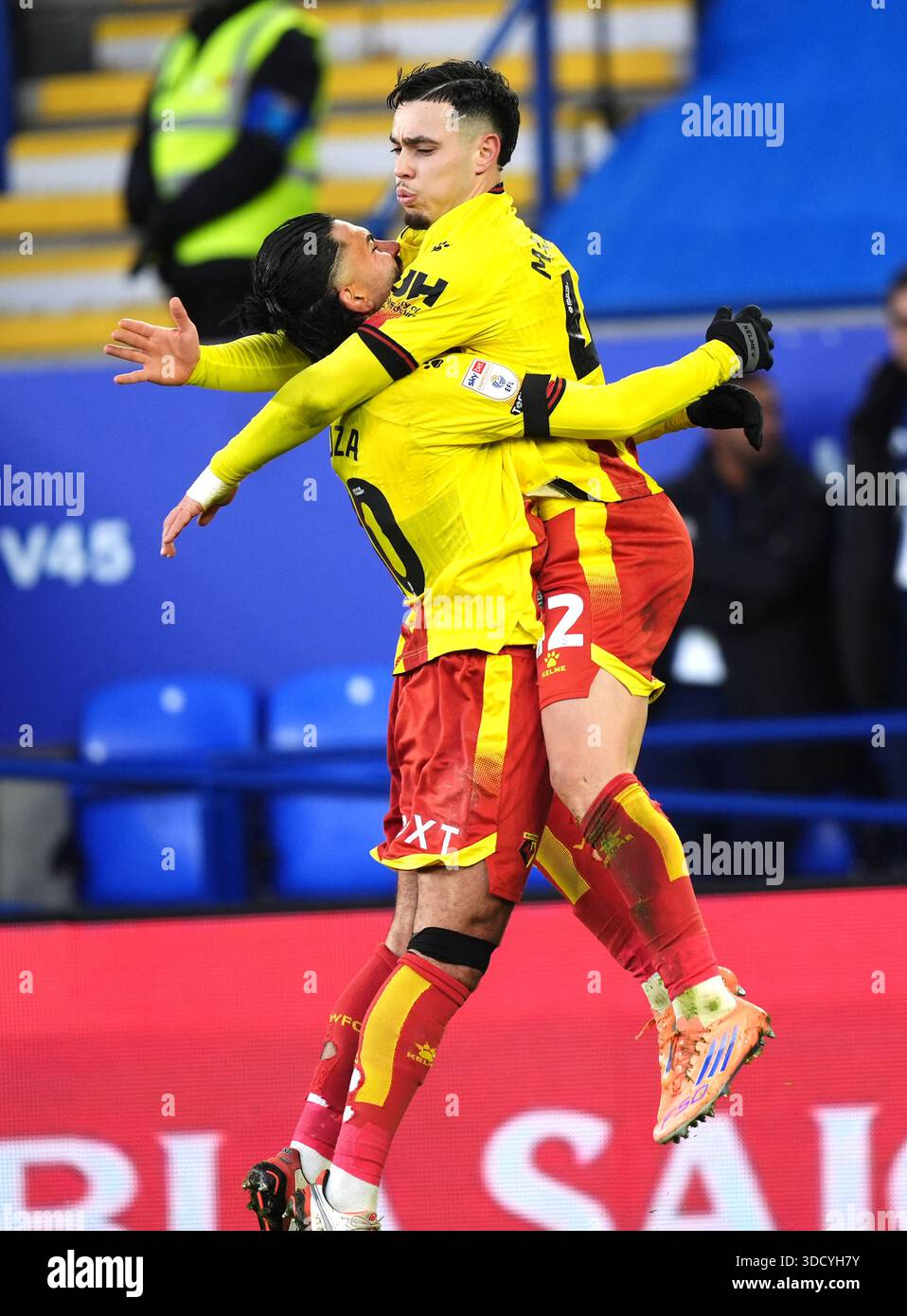 Watford's Othmane Maamma (right) celebrates scoring their side's first ...