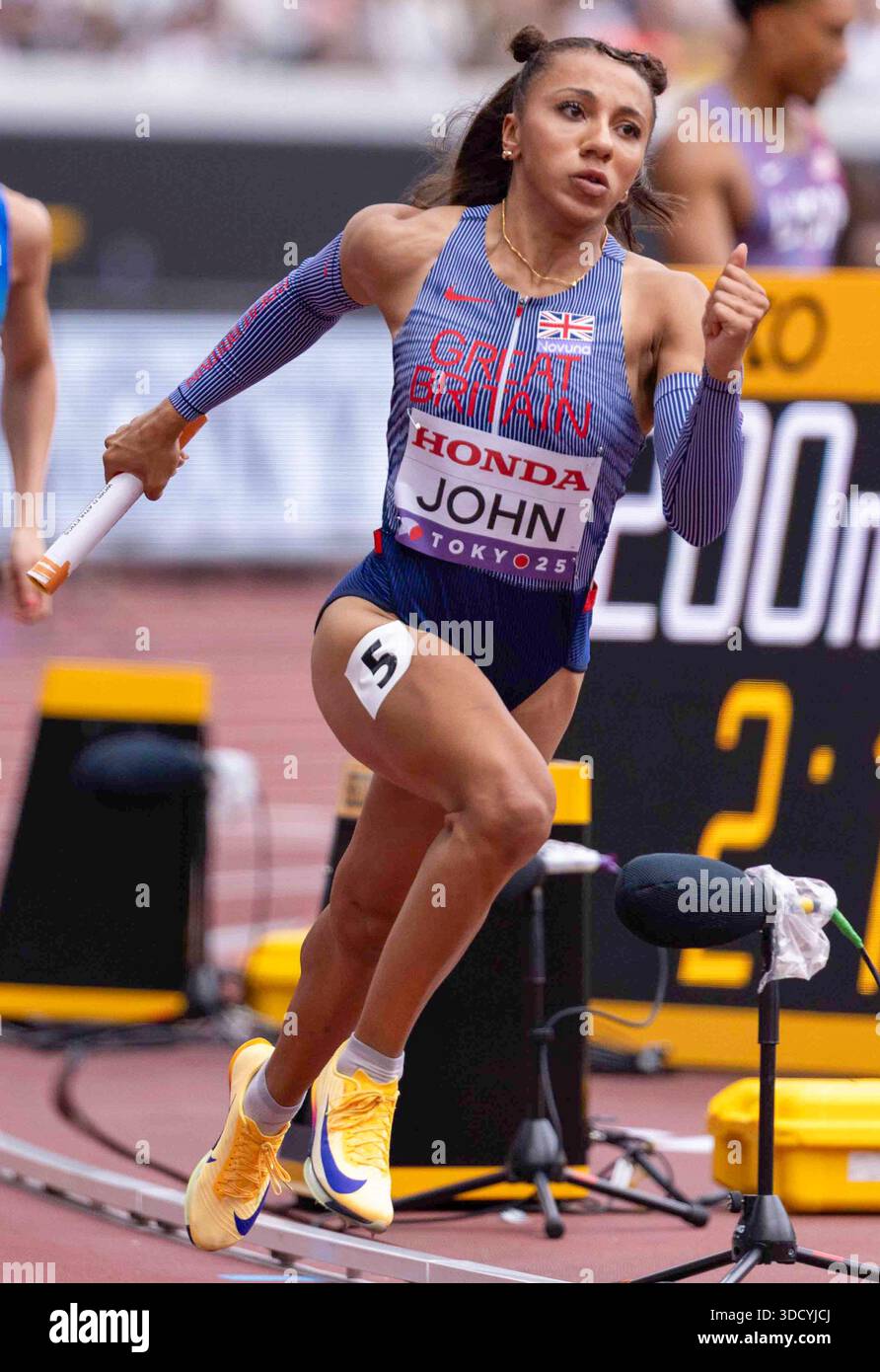 Yemi Mary John seen during the World Athletics Championships 4x400m ...