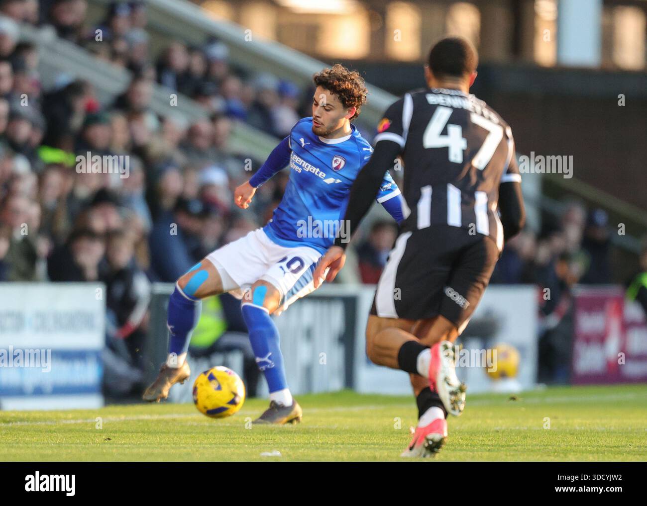 Devan Tanton of Chesterfield in action during the Sky Bet League 2 ...
