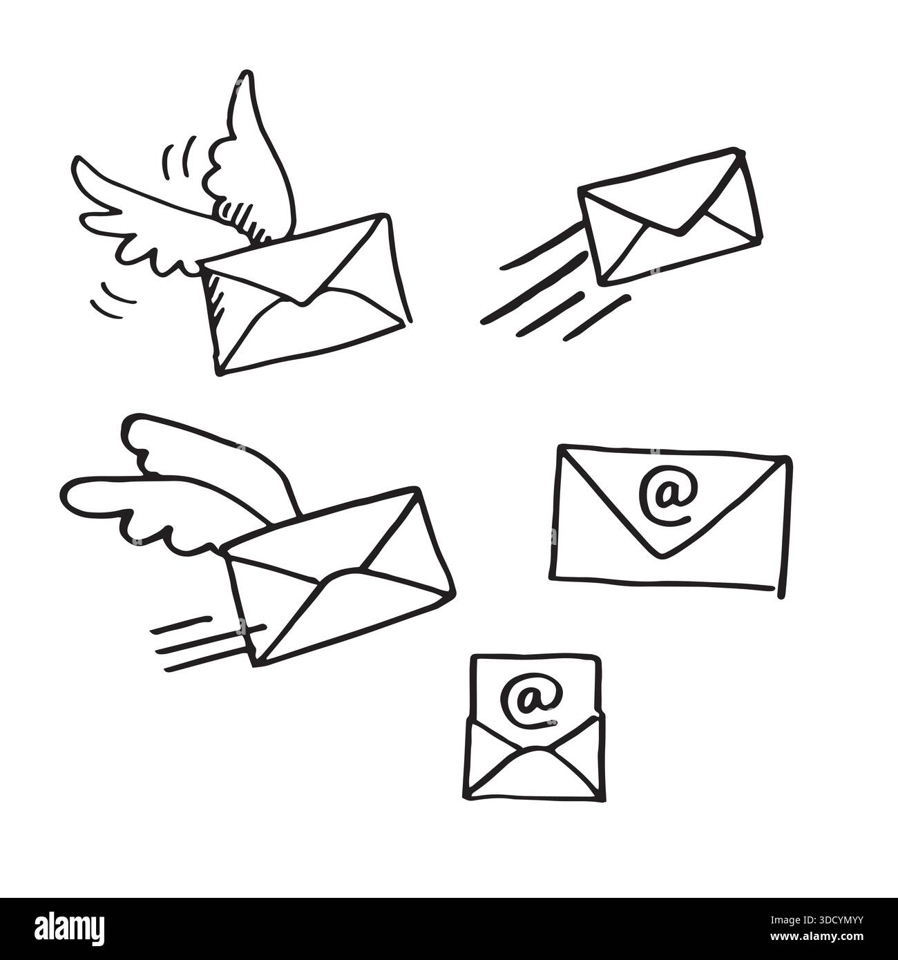Email doodle Black and White Stock Photos & Images - Alamy