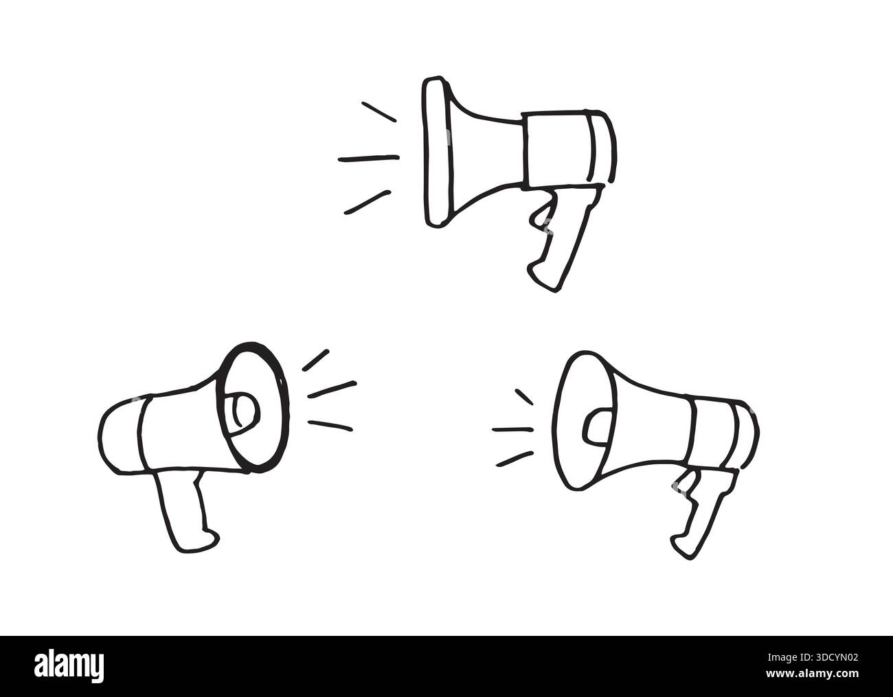 Simple line drawing megaphone Stock Vector Images - Alamy
