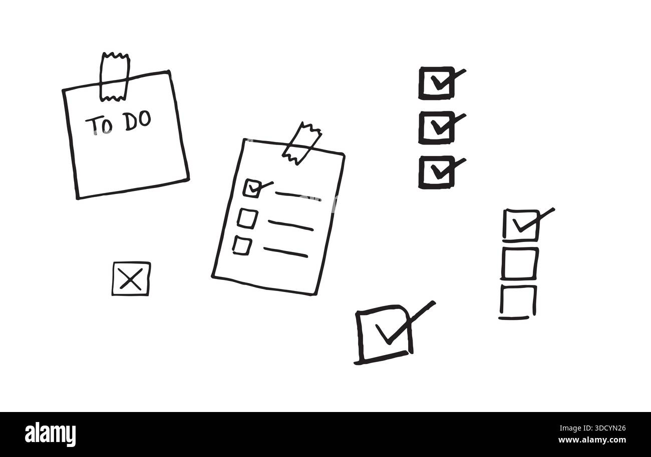 Hand drawn check boxes Stock Vector Images - Alamy