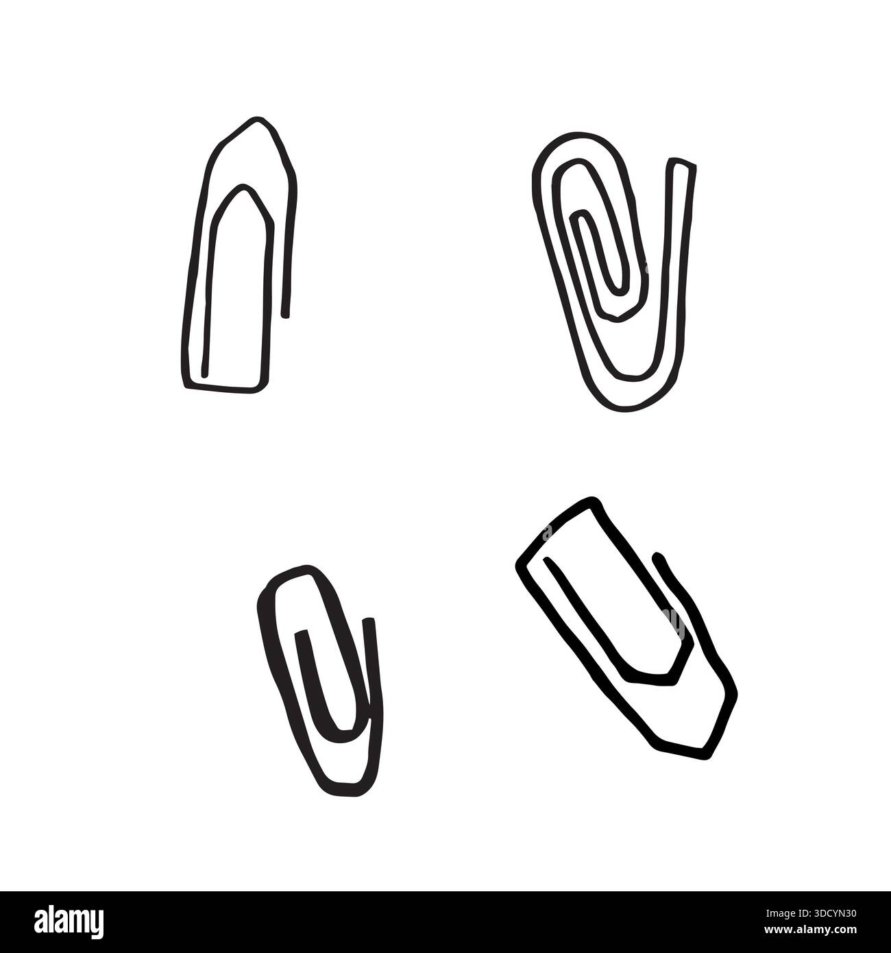 Hand drawn paperclip isolated Cut Out Stock Images & Pictures - Alamy