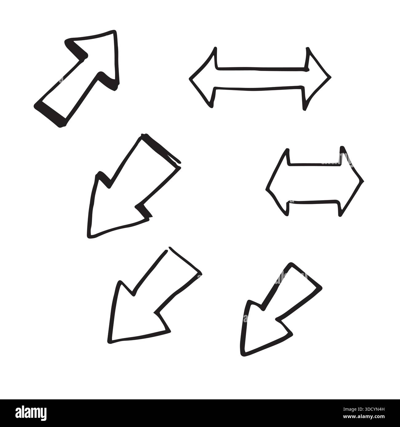 Big set hand drawn Black and White Stock Photos & Images - Alamy
