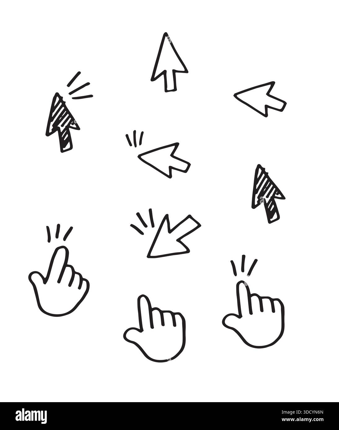 Click hand push buttons Stock Vector Images - Alamy