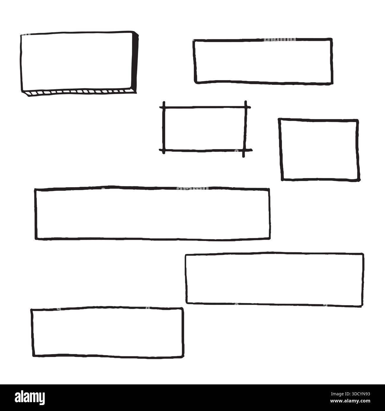 Square hand drawn line Black and White Stock Photos & Images - Alamy